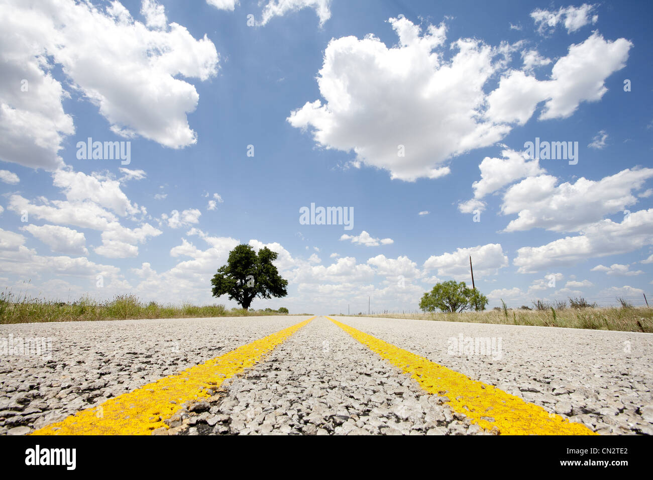 Road Through Rural Landscape, Close Up, Texas, USA Stock Photo - Alamy