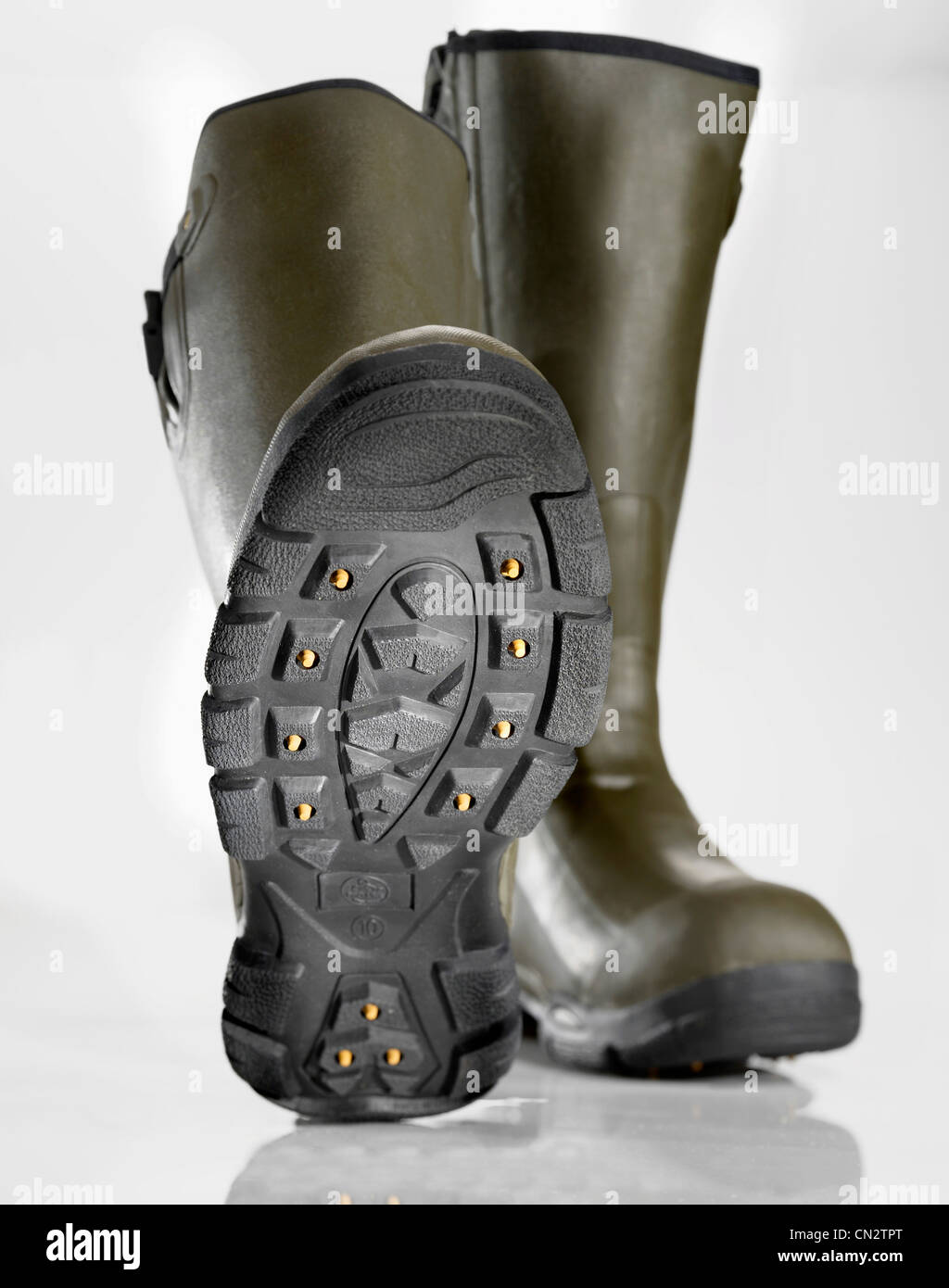 Pair of Boots With Spikes Stock Photo - Alamy