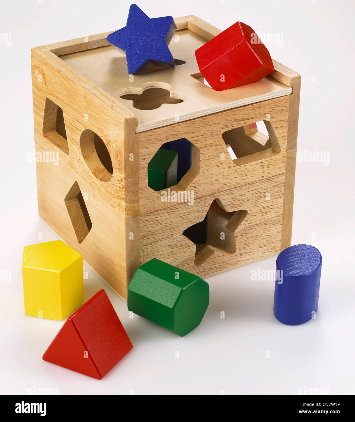 Colorful Toy Blocks and Container Stock Photo - Alamy