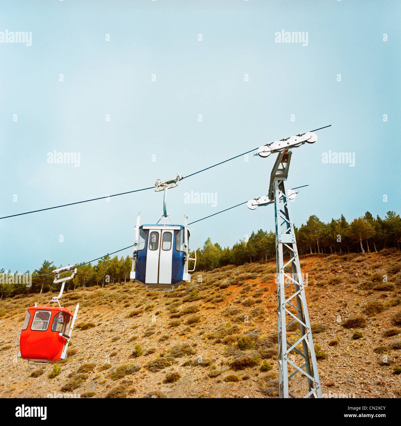 Cable cars on broken cable Stock Photo - Alamy