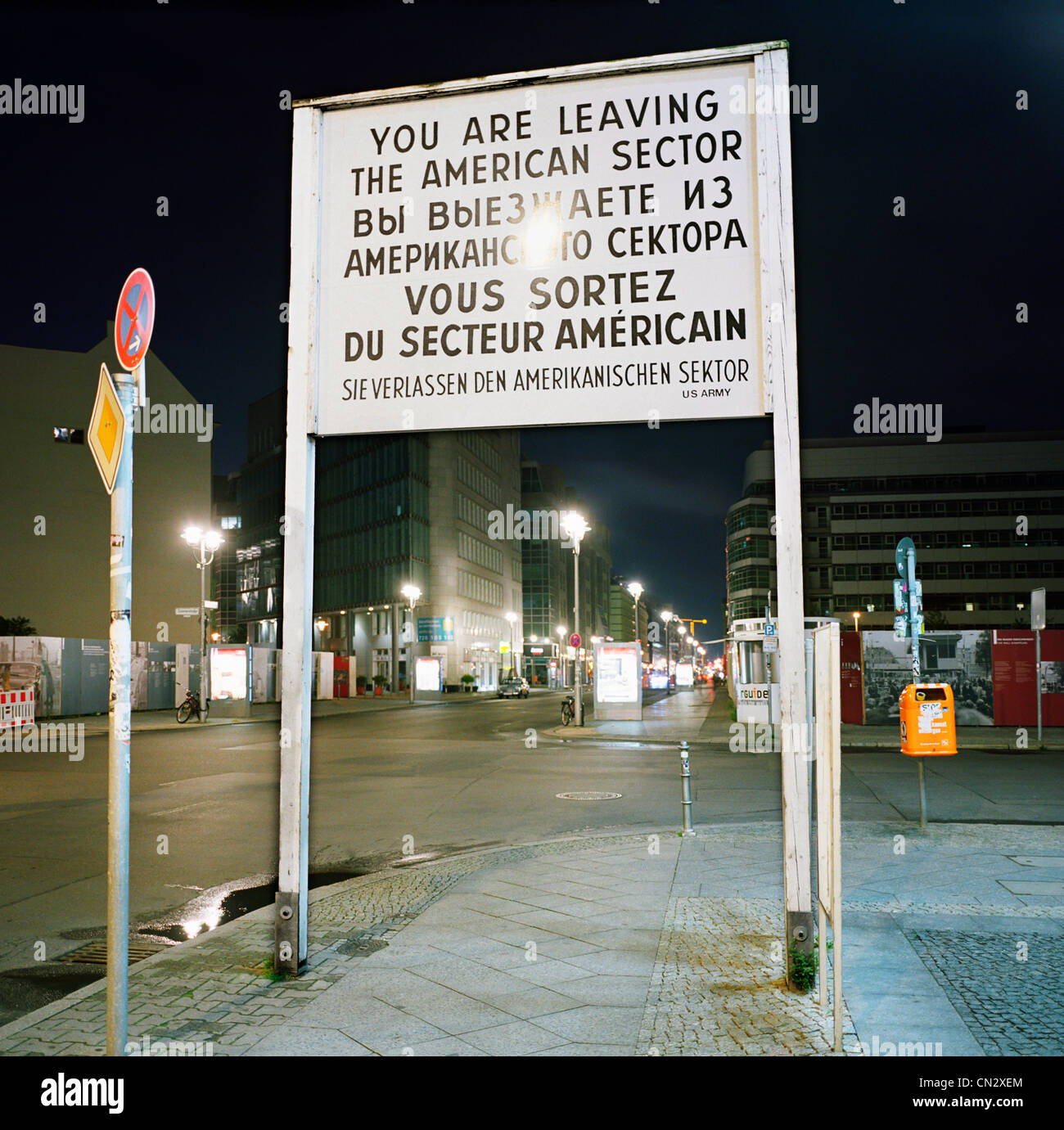 Former Cold War sign, Berlin, Germany Stock Photo - Alamy