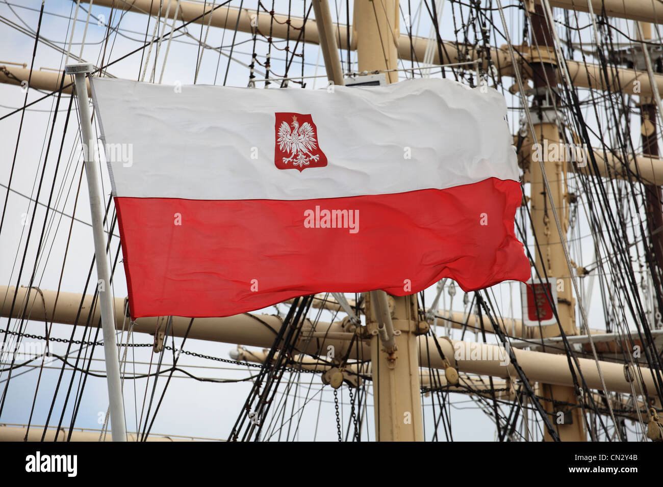 Flag of Poland at the sail ship Stock Photo - Alamy