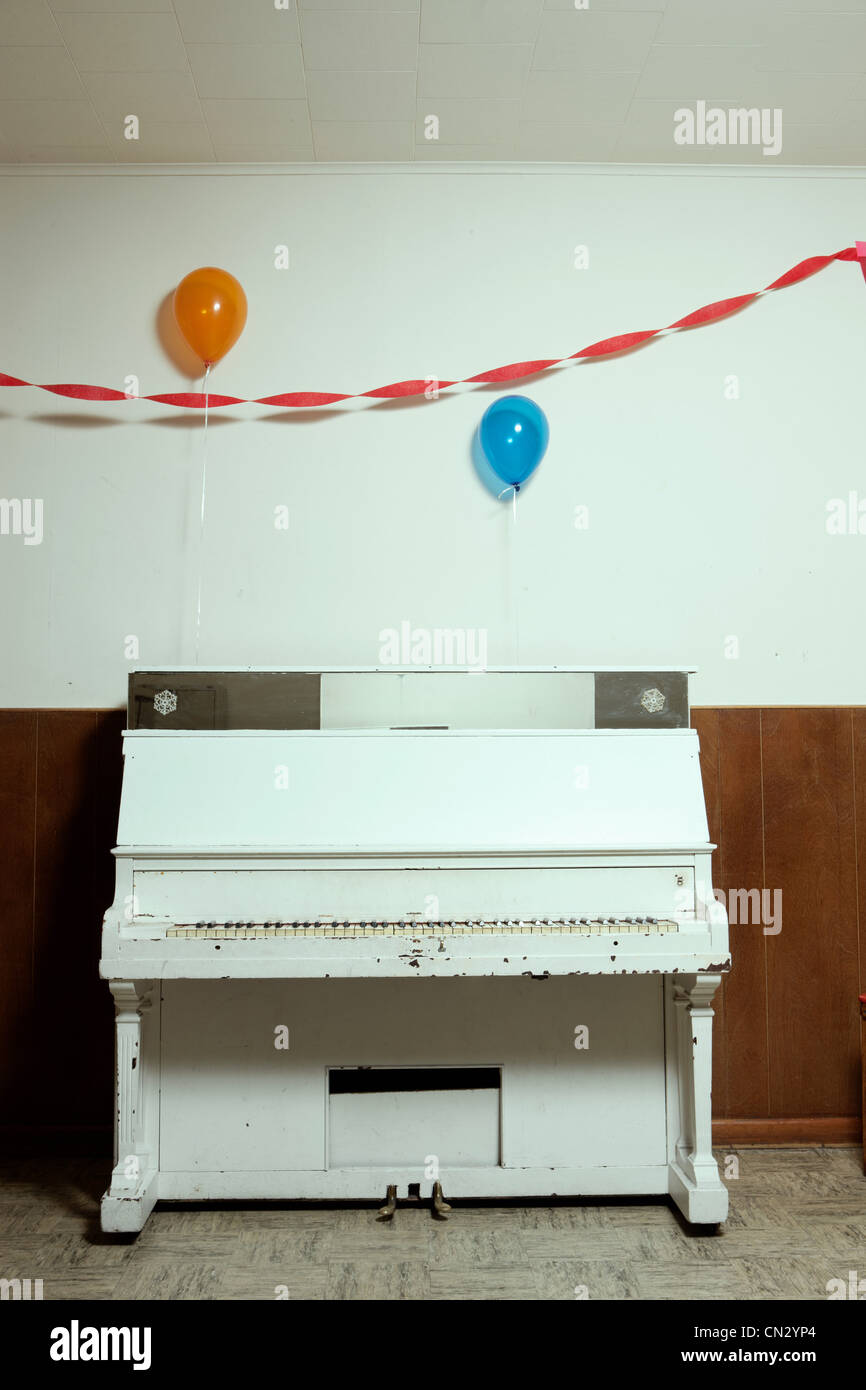 Piano and party balloons Stock Photo - Alamy