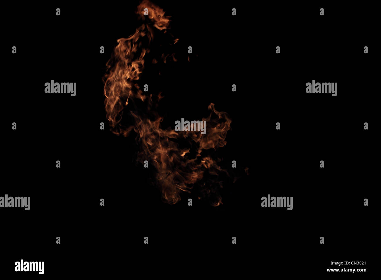 Flame of fire isolated on black - real photo Stock Photo - Alamy