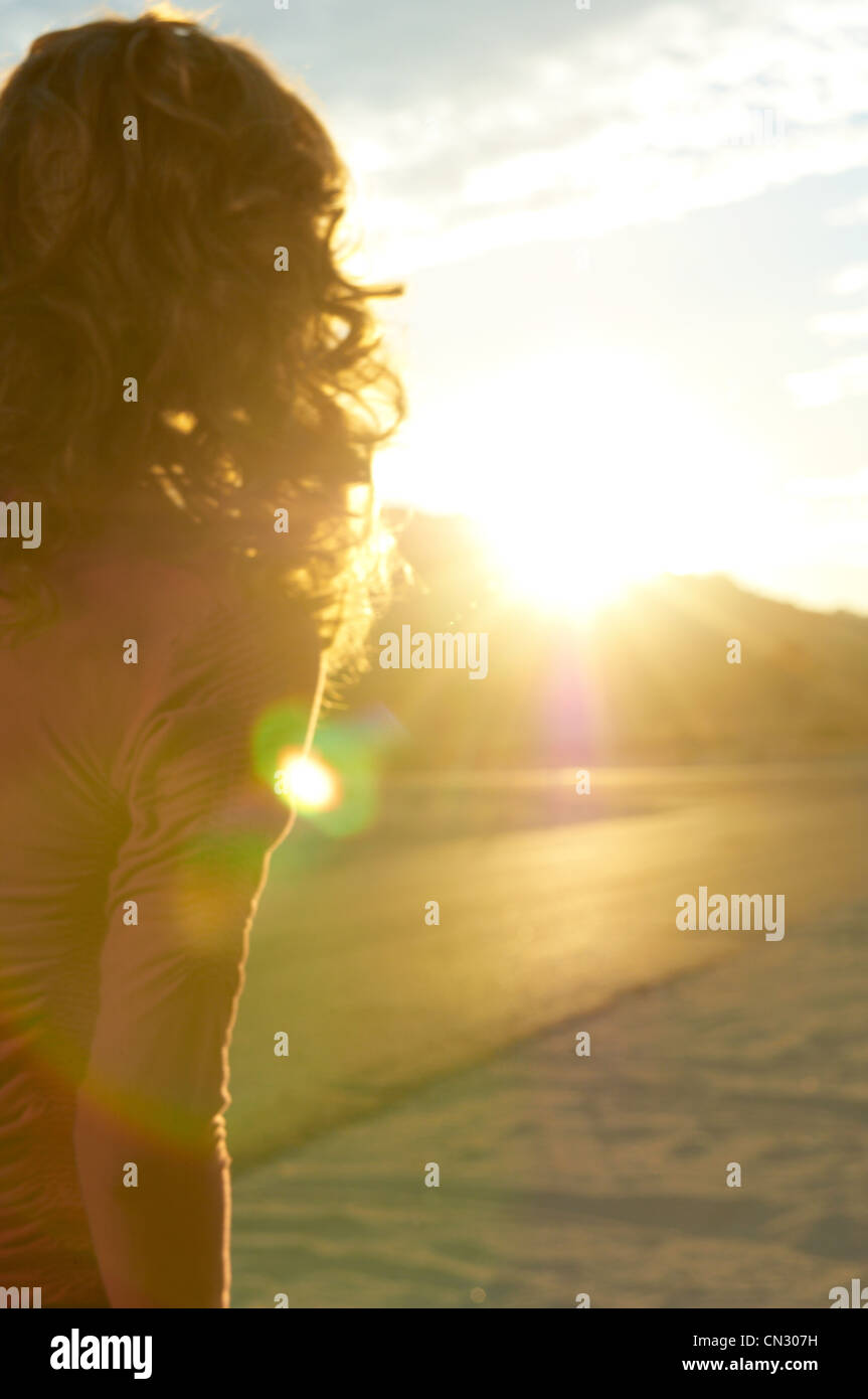 Young woman and sunlight, California, USA Stock Photo - Alamy