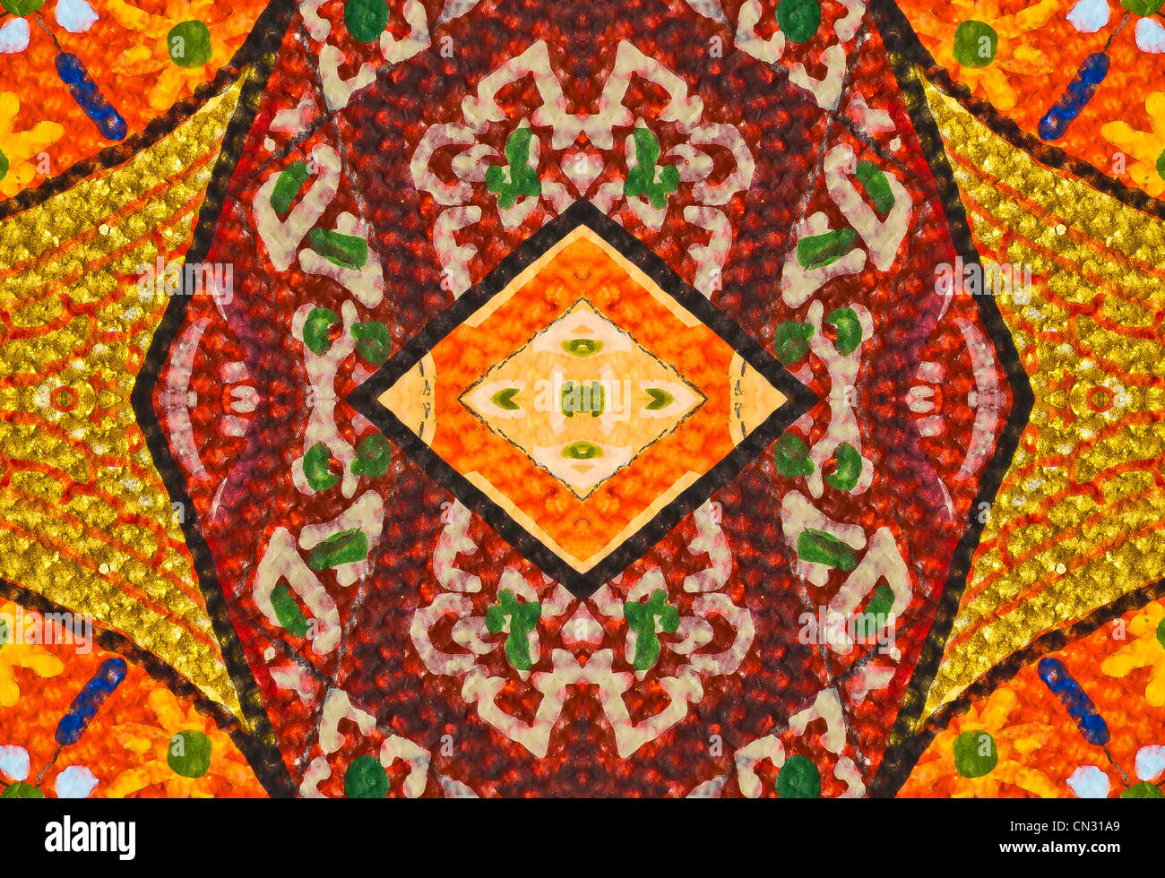 Vintage traditional Thai style art painting on temple for background ...