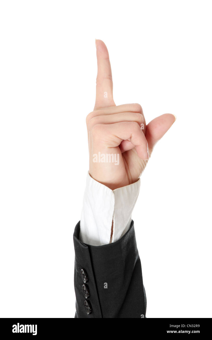 Pointing hand isolated on white background Stock Photo - Alamy