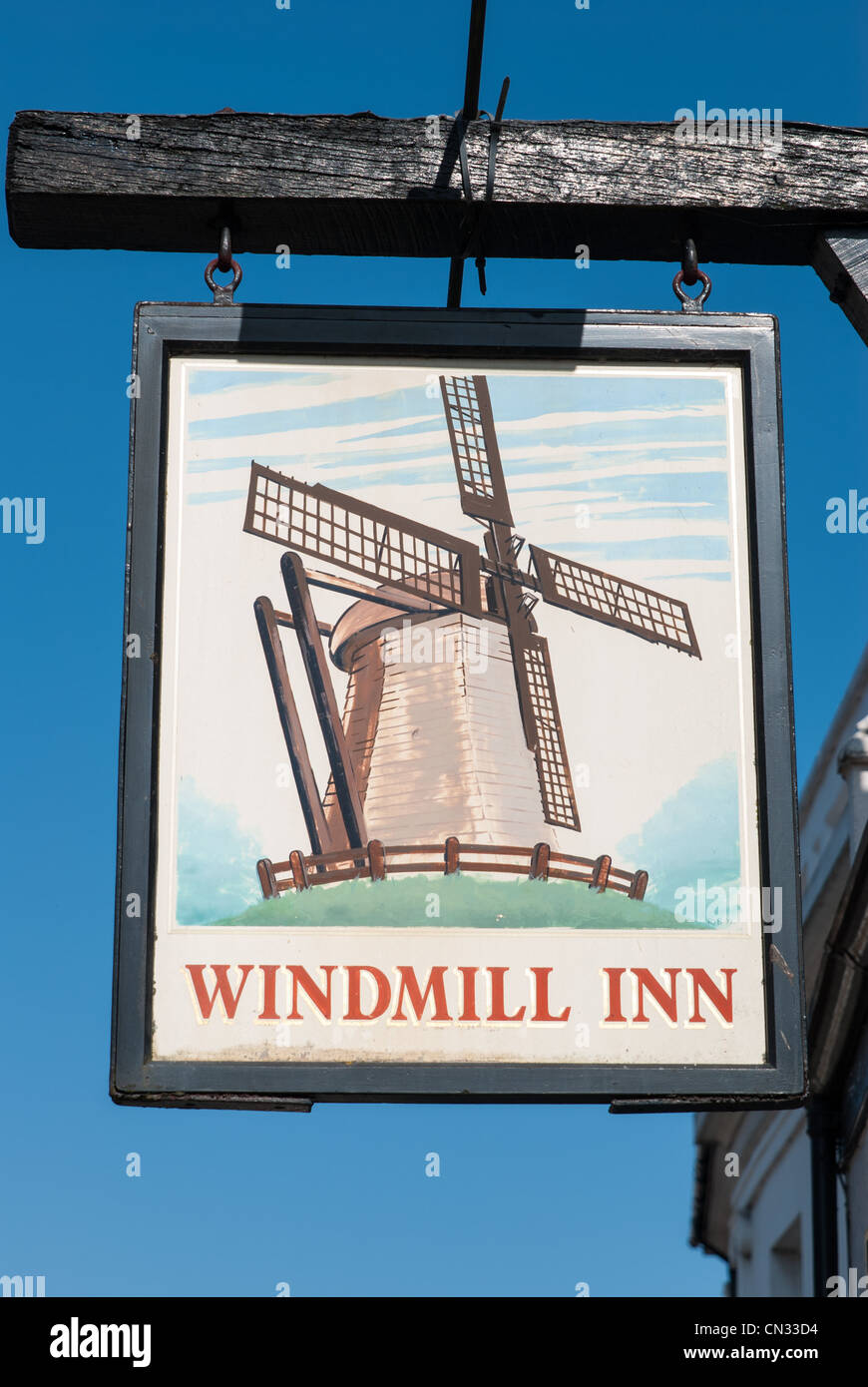 Sign for the Windmill Inn public house in Stratford upon Avon Stock ...