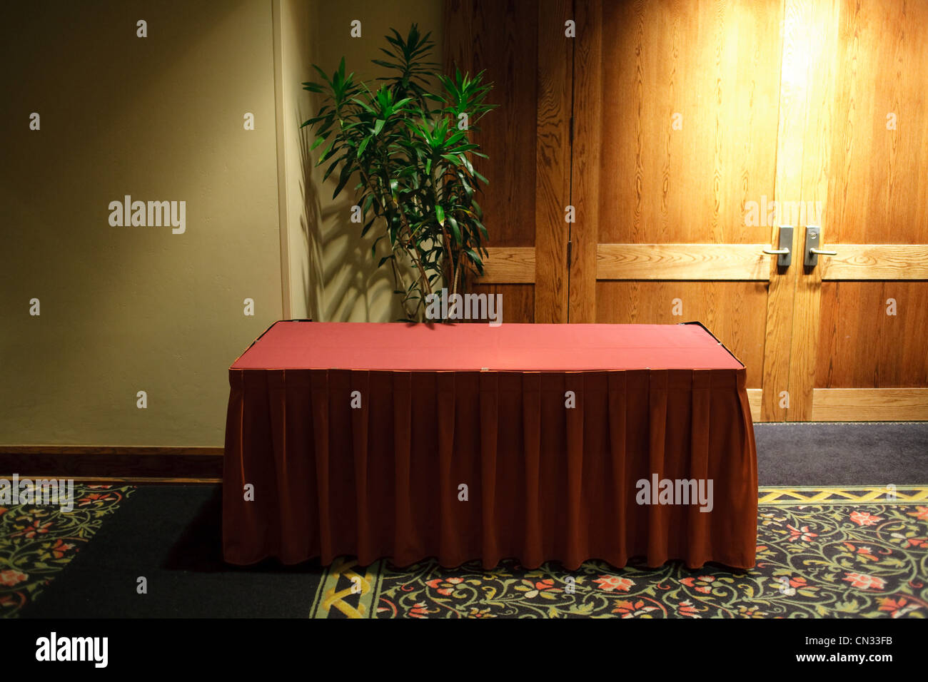 Table in hotel Stock Photo - Alamy