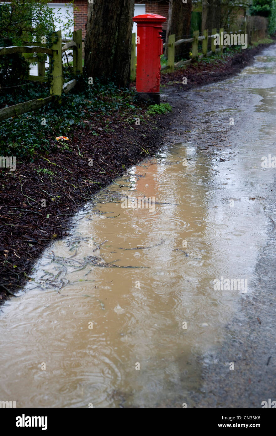 Raindrops in puddles Stock Photo - Alamy