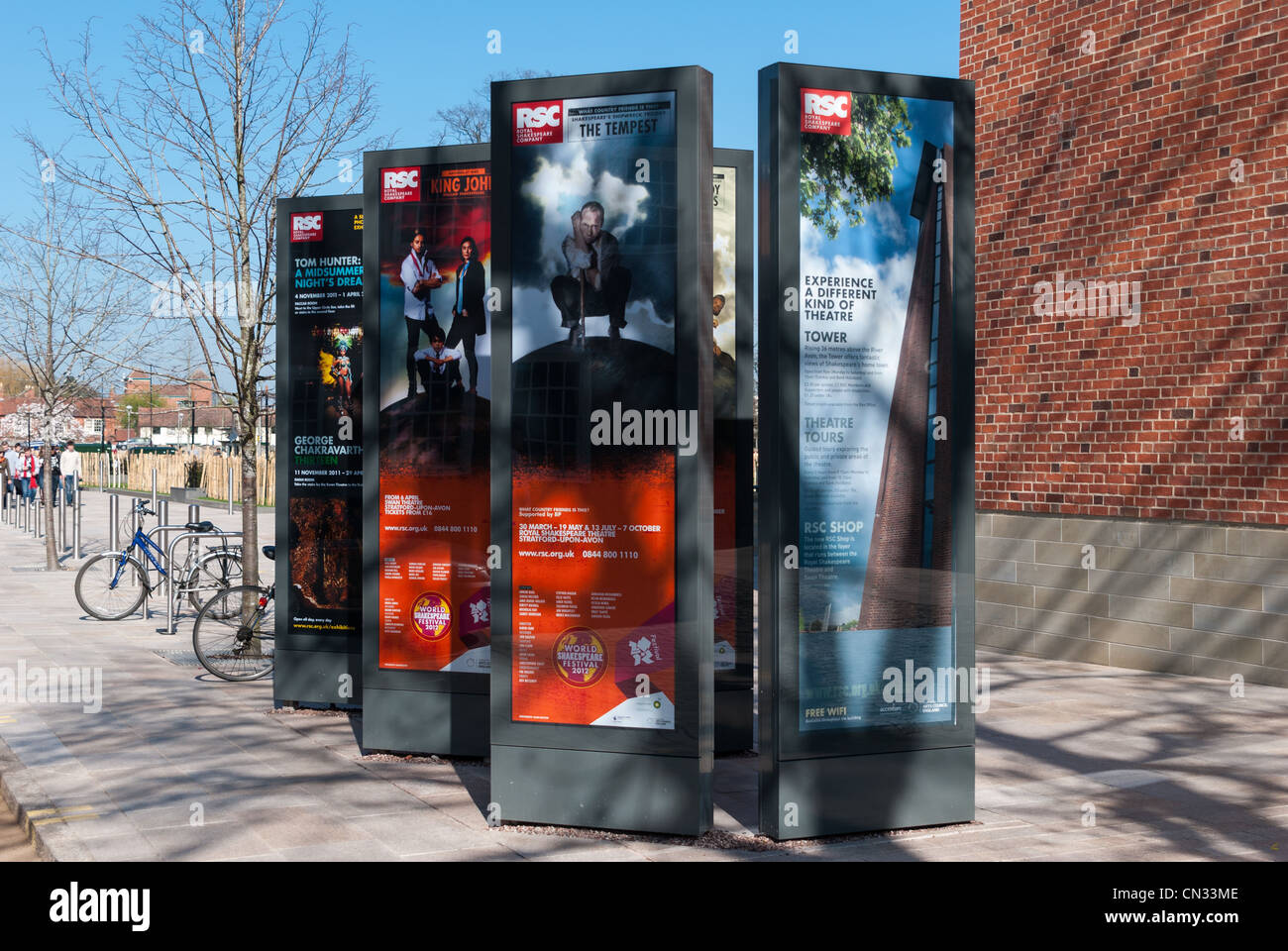 Posters advertising plays at the Royal Shakespeare Theatre in Stratford ...