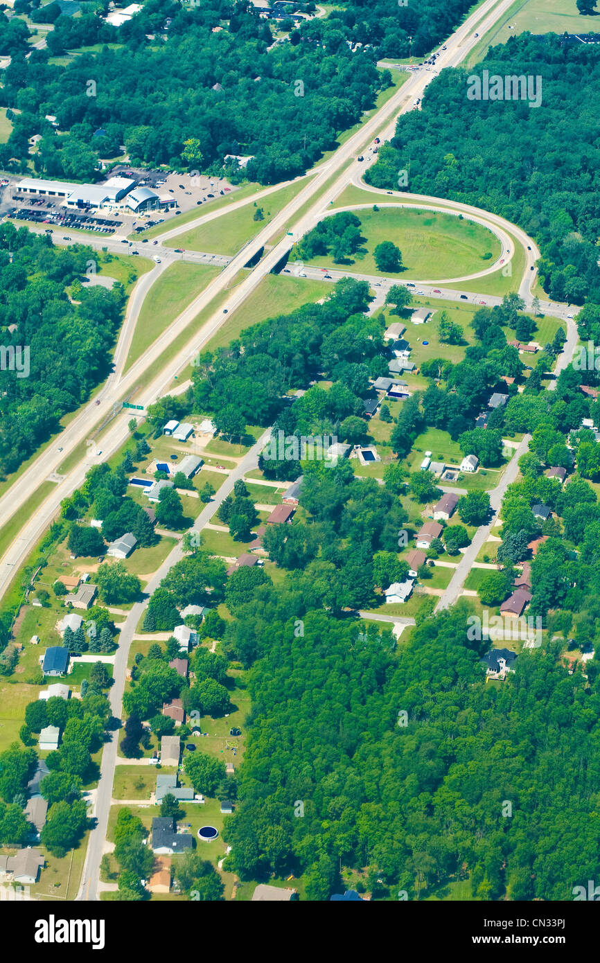 Aerial view of houses and roads, Indiana, USA Stock Photo - Alamy