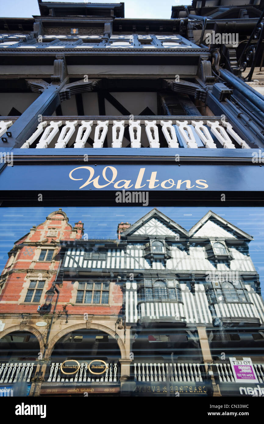 England, Chester, The Rows or Tudor Style Shopping Street Stock Photo ...