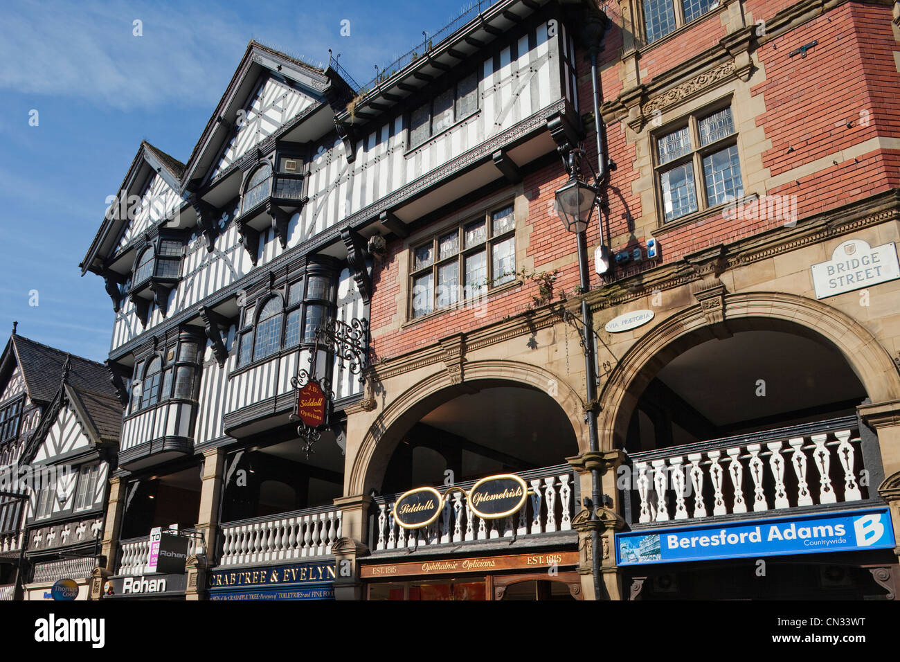England, Chester, The Rows or Tudor Style Shopping Street Stock Photo ...