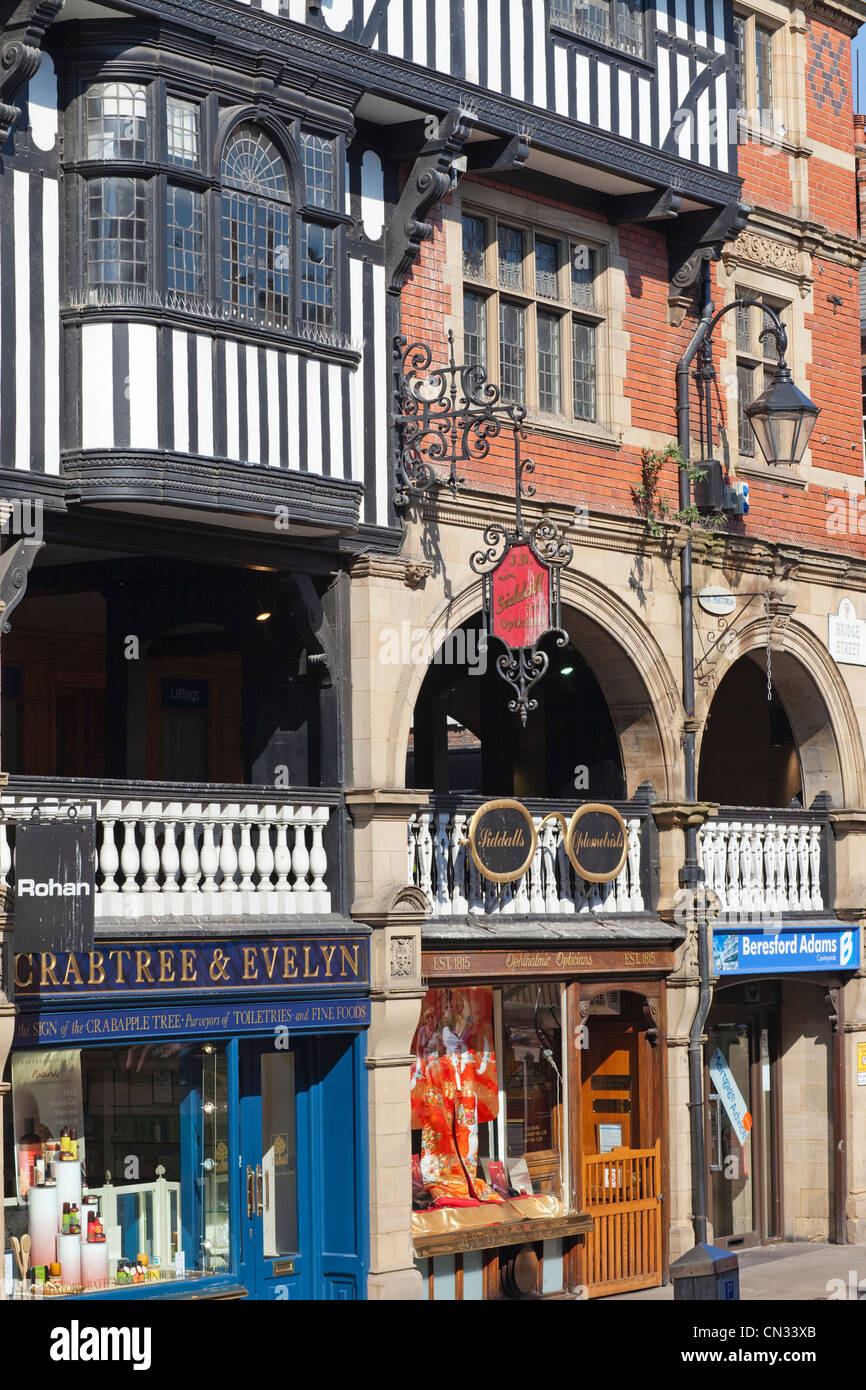 England, Chester, The Rows or Tudor Style Shopping Street Stock Photo ...