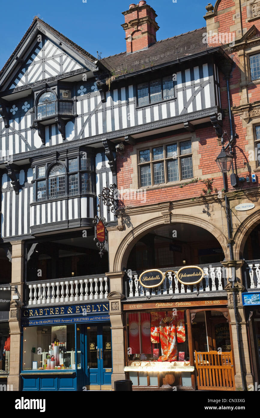 England, Chester, The Rows or Tudor Style Shopping Street Stock Photo ...