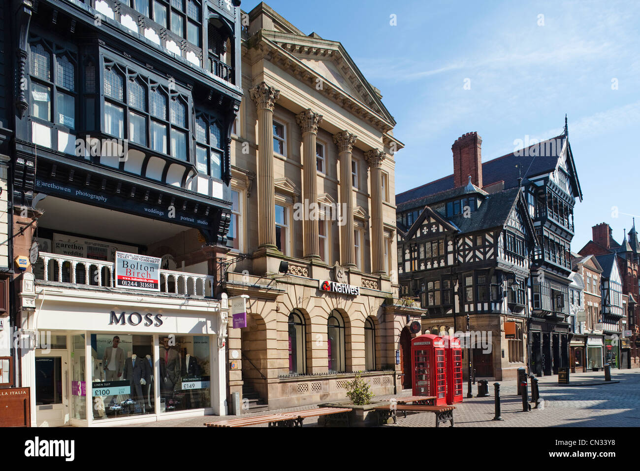 England, Chester, Tudor Style Shopping Street Stock Photo - Alamy