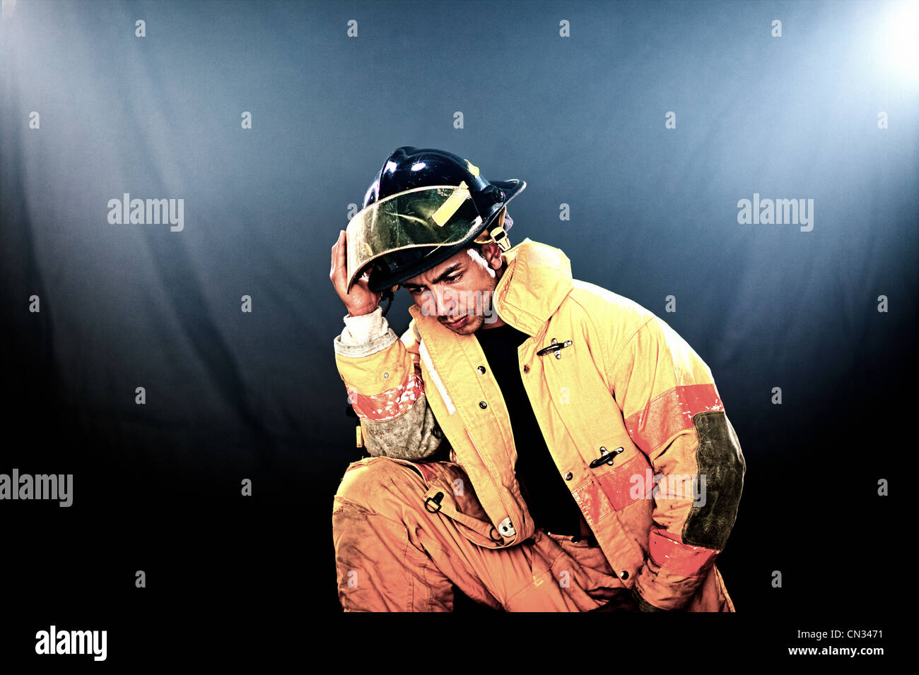 Portrait of firefighter Stock Photo - Alamy