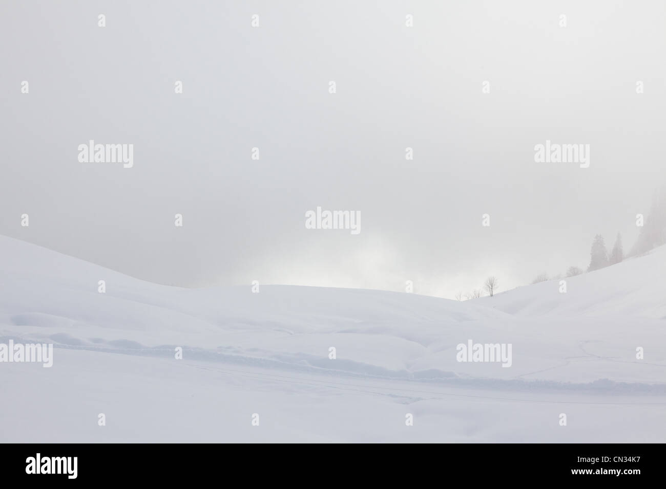 Snow scene, Grand Massif, French Alps Stock Photo - Alamy