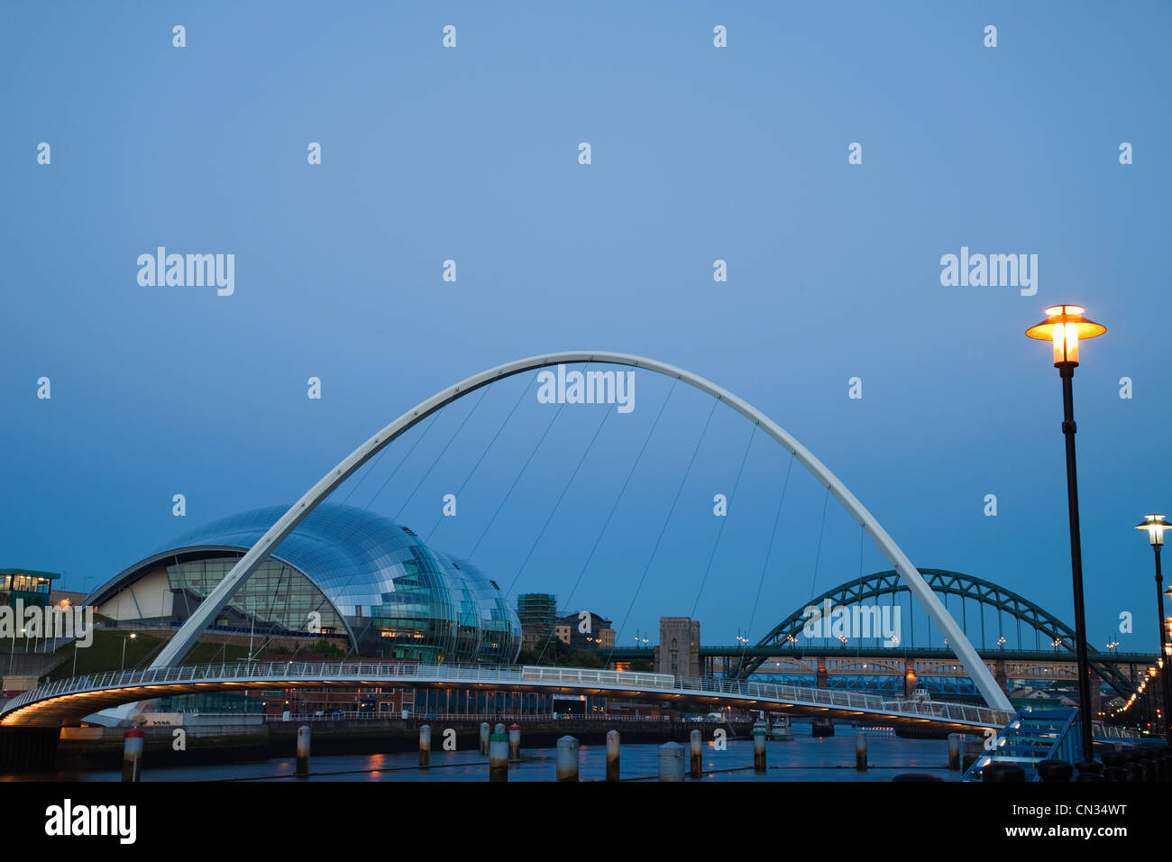 England, Newcastle, Gateshead, Gateshead Millennium Bridge Stock Photo ...