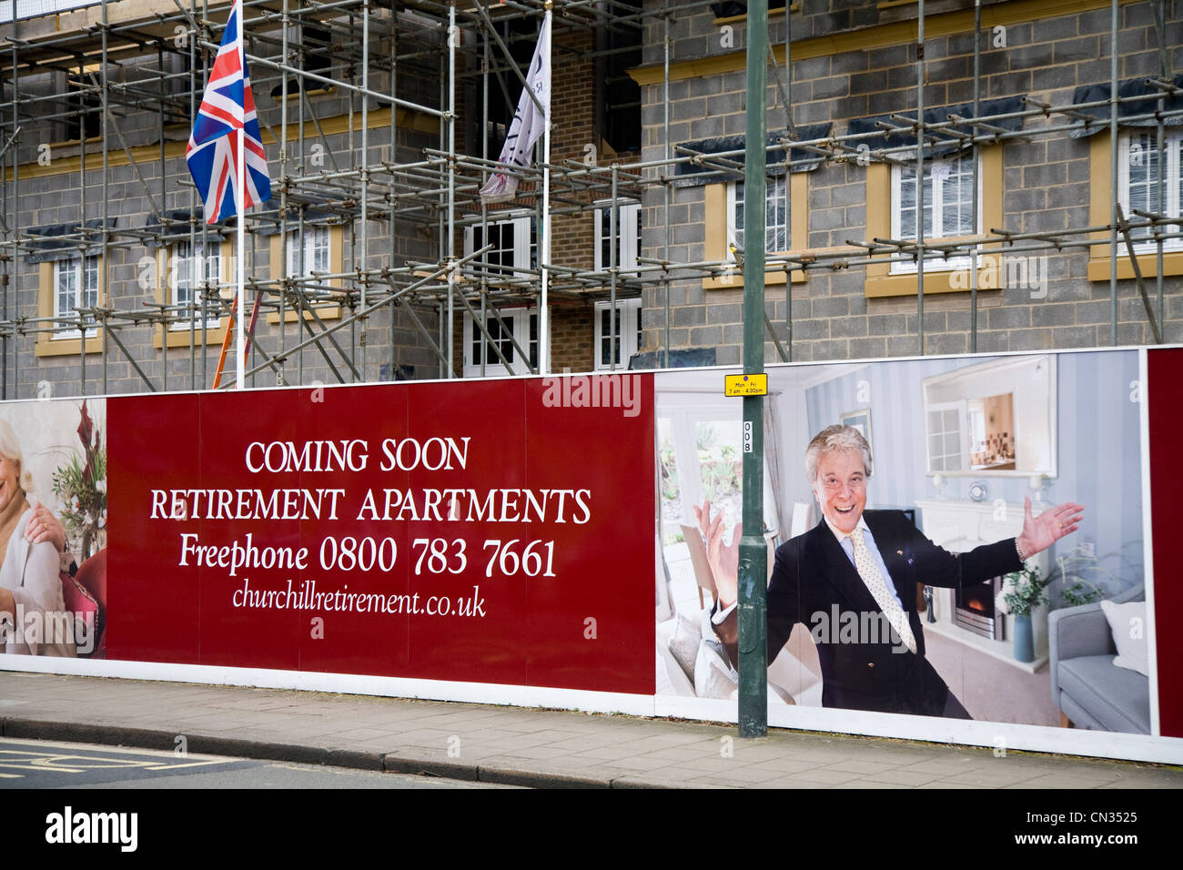 Exterior of newbuild / new build / building retirement living apartment ...