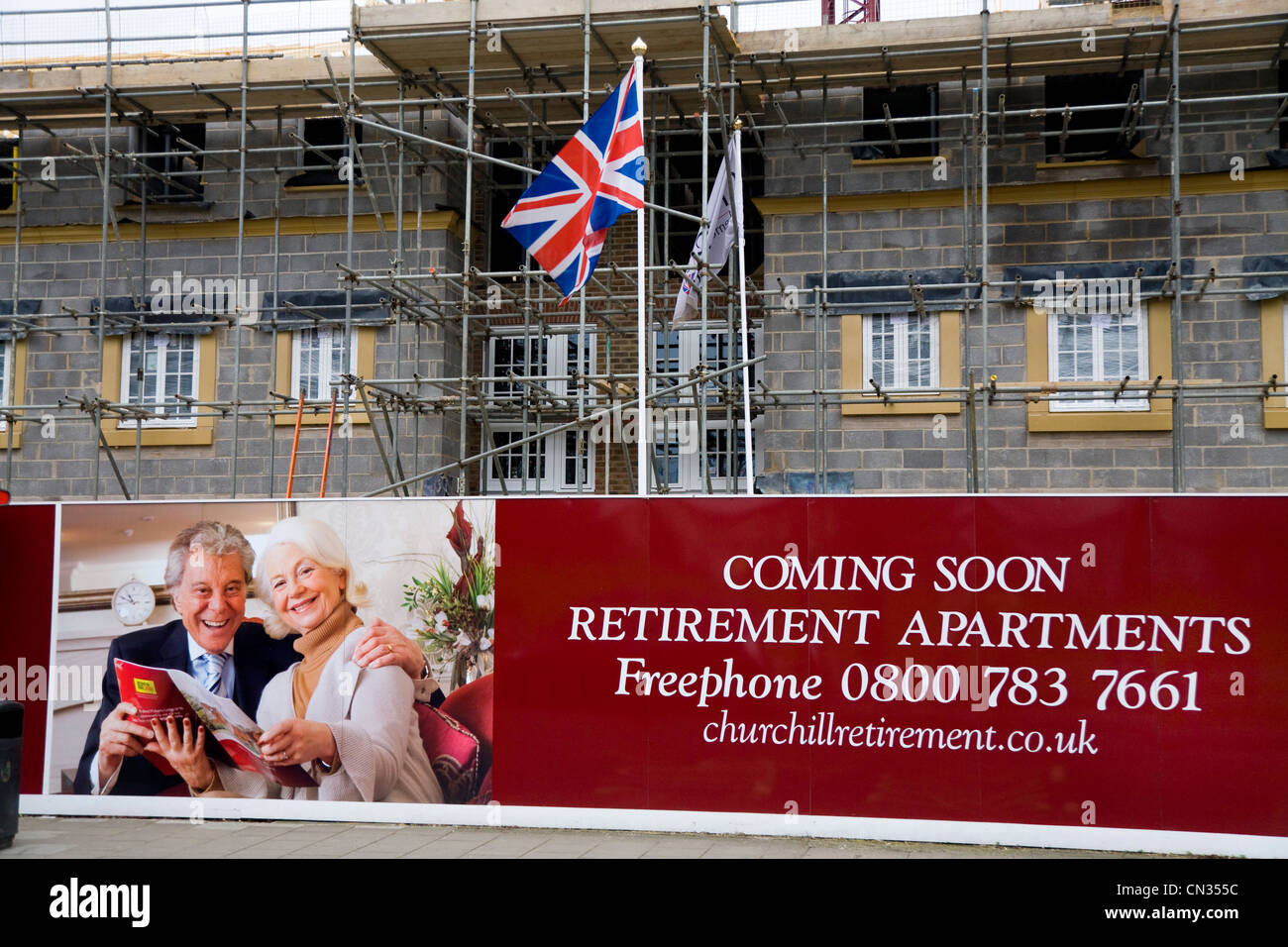 Exterior of newbuild / new build / building retirement living apartment ...