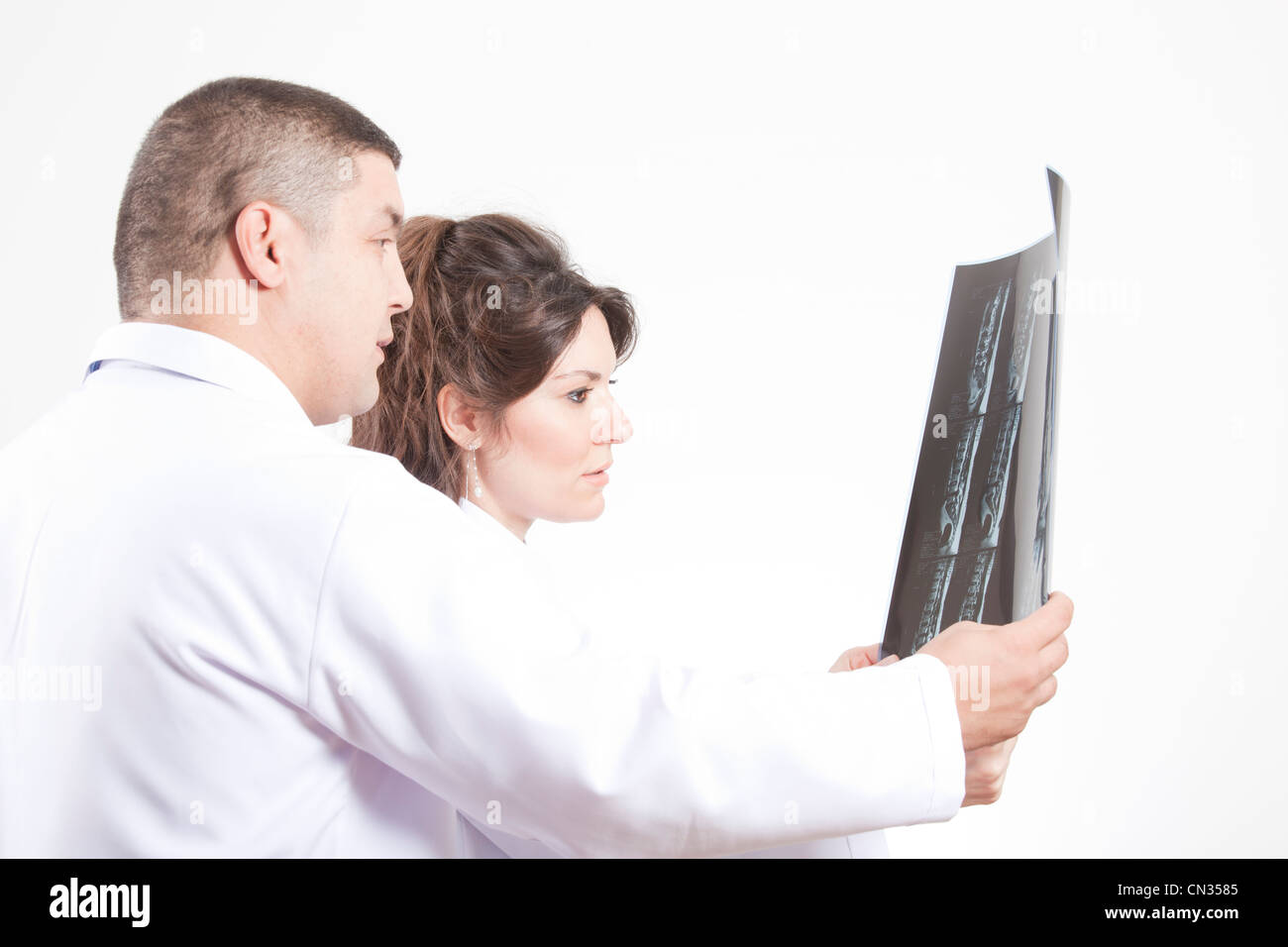 Medical doctors group. Isolated on white background Stock Photo - Alamy