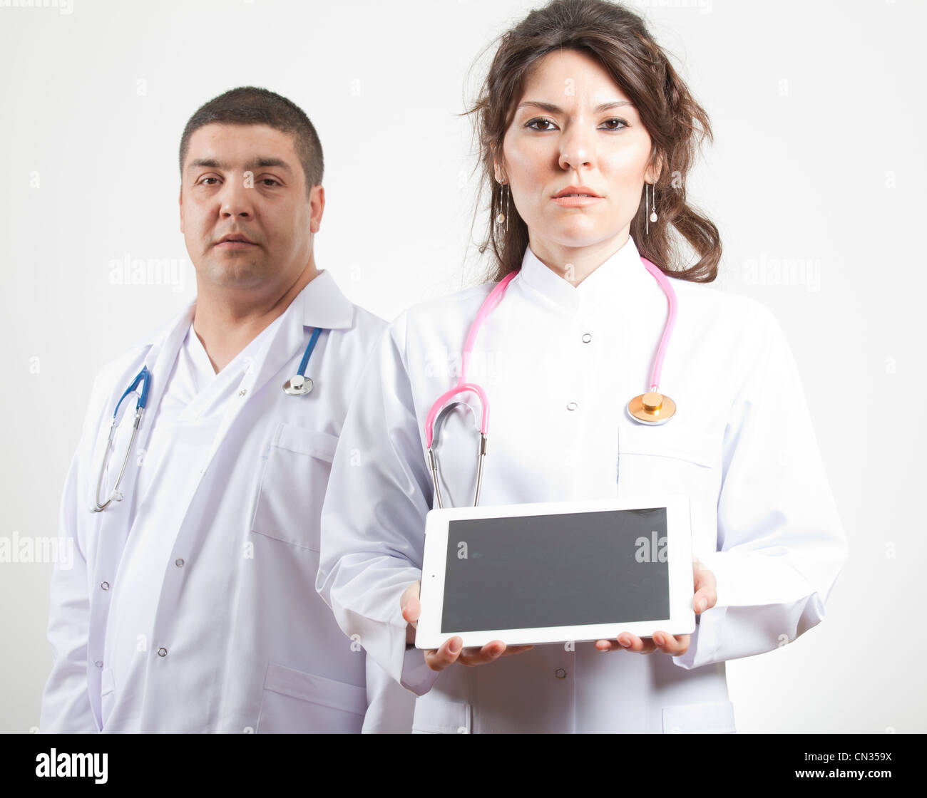 Medical doctors group. Isolated on white background Stock Photo - Alamy