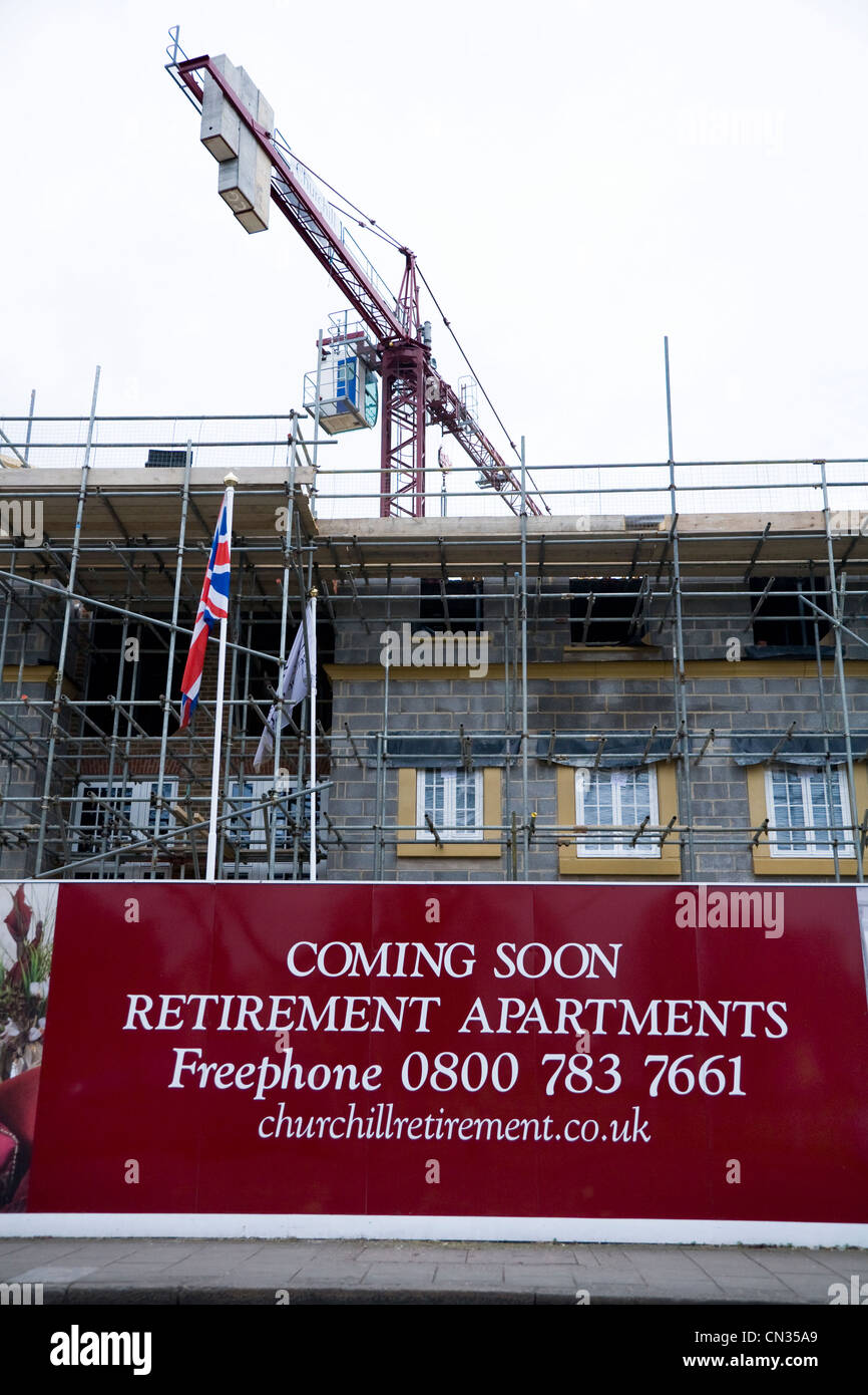 Exterior of newbuild / new build / building retirement living apartment ...