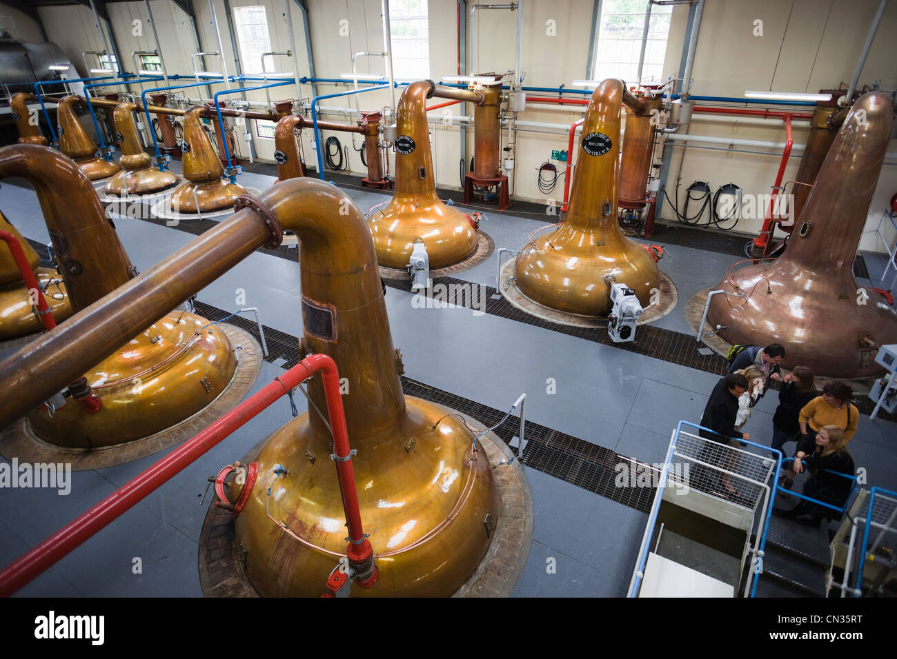 Scotland, Speyside, Dufftown, Glenfiddich Whiskey Distillery, Copper ...