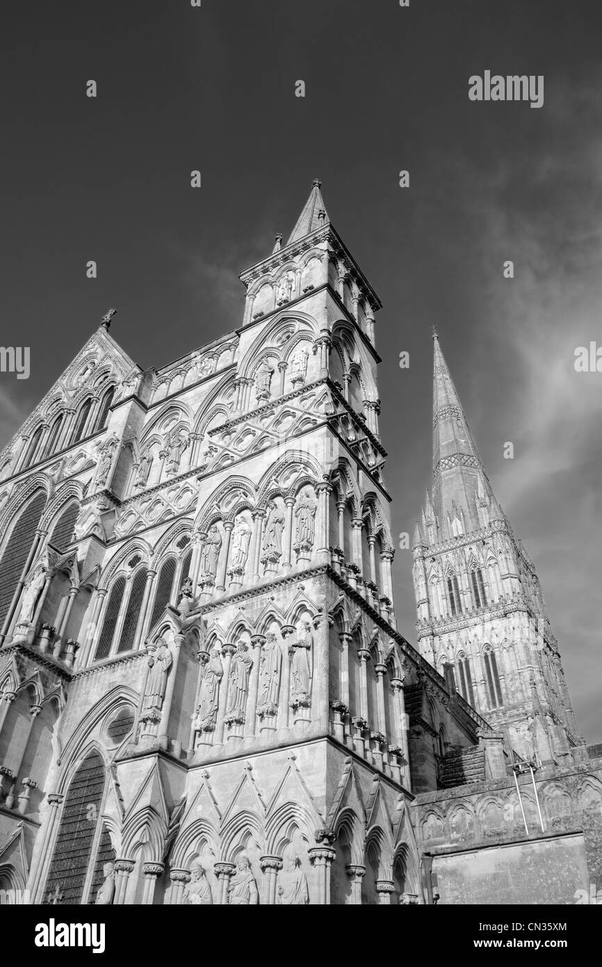 The West Front and Spire of Salisbury Cathedral Stock Photo - Alamy