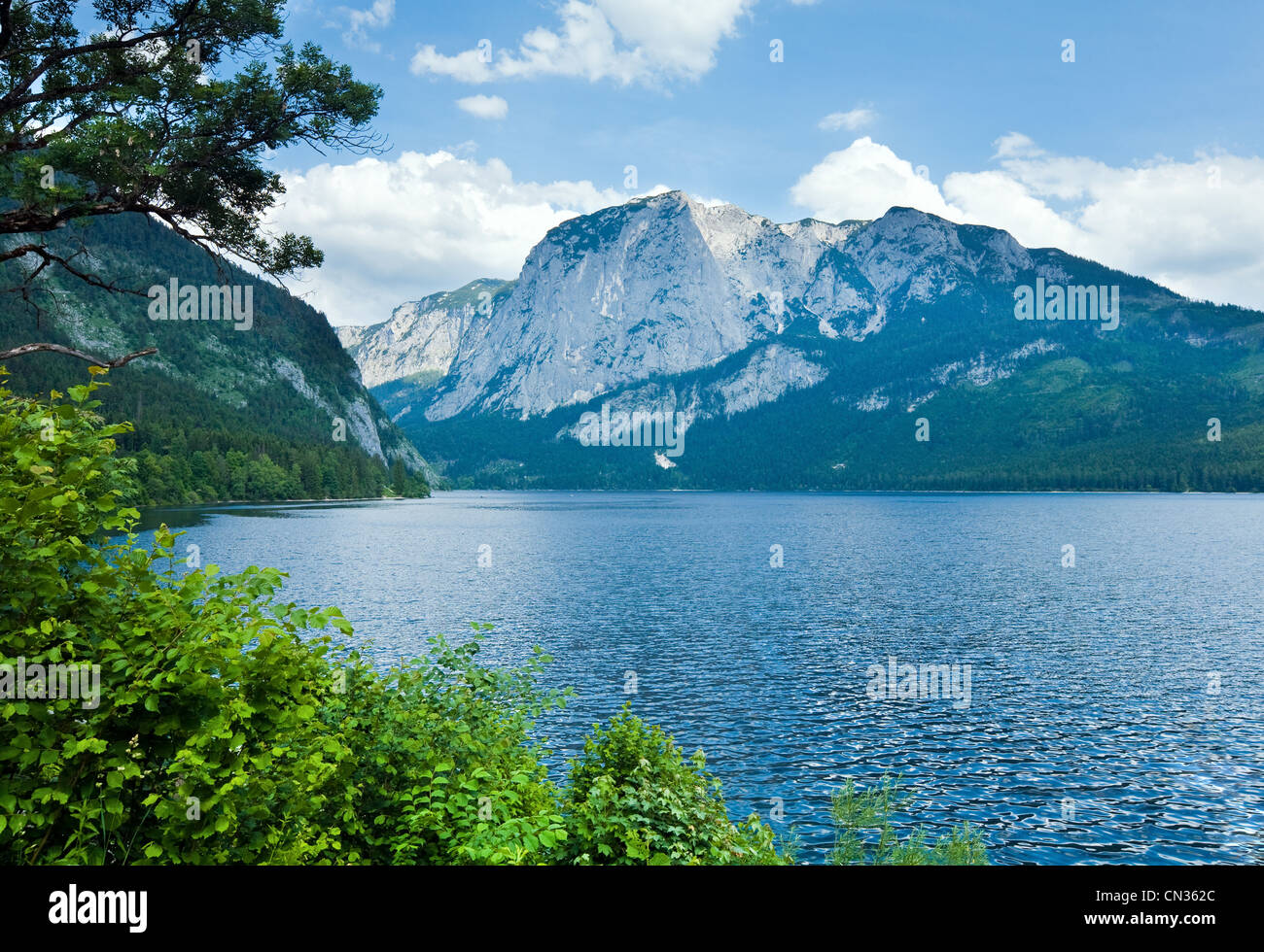 Beautiful summer Alpine lake Altausseer view (Austria Stock Photo - Alamy