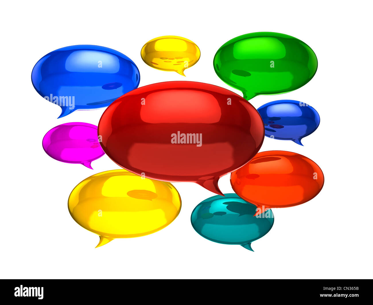 Colorful chat balloons on white background Stock Photo - Alamy