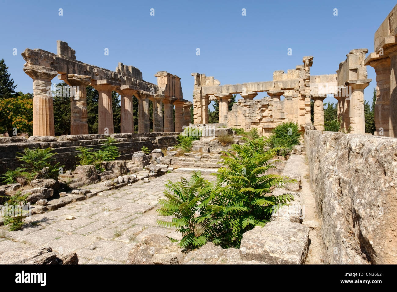 Cyrene. Libya. View of the interior Temple of Zeus and the platform ...