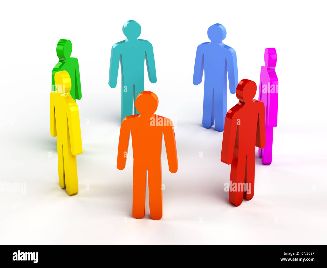 Diversity, teamwork, social network concept - colorful human figures in ...