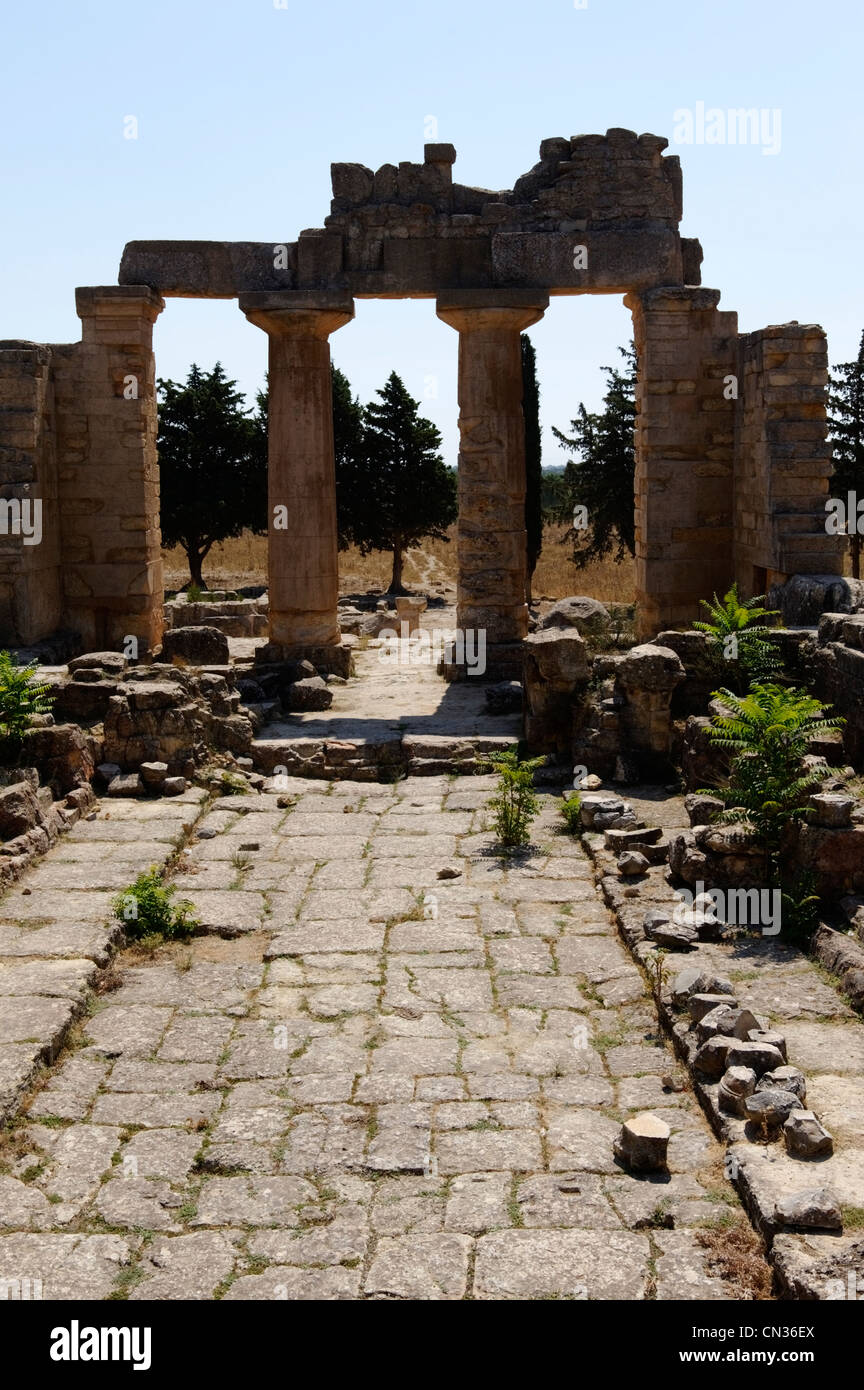 View of the Temple of Zeus interior looking towards the front, which ...