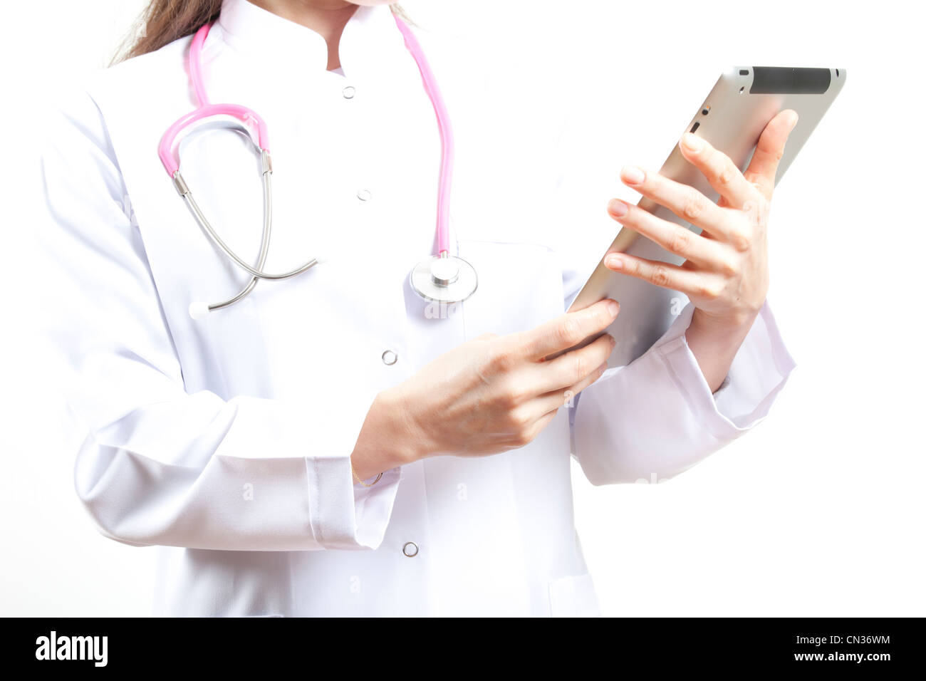 Medical tablet technology hand Cut Out Stock Images & Pictures - Alamy