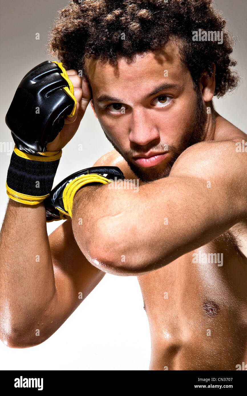 Portrait of a young male boxer Stock Photo - Alamy