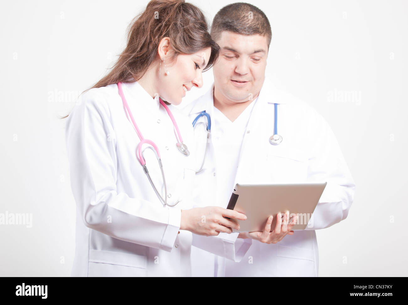 Medical doctors group. Isolated on white background Stock Photo - Alamy