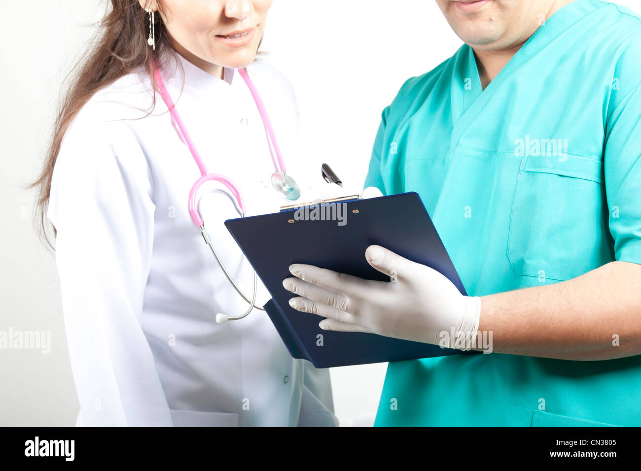 Medical doctors group. Isolated on white background Stock Photo - Alamy