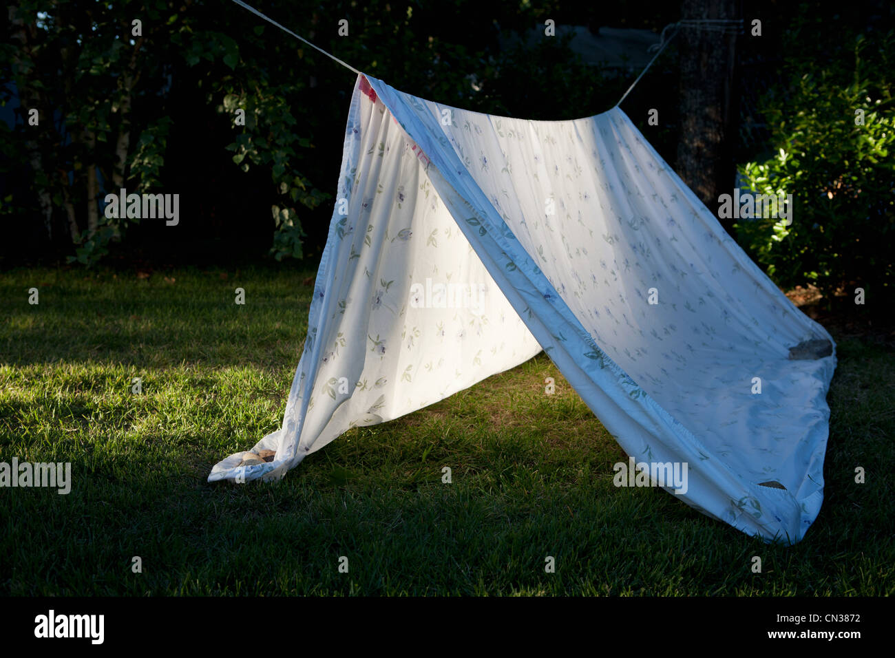 Homemade den made from sheet Stock Photo - Alamy