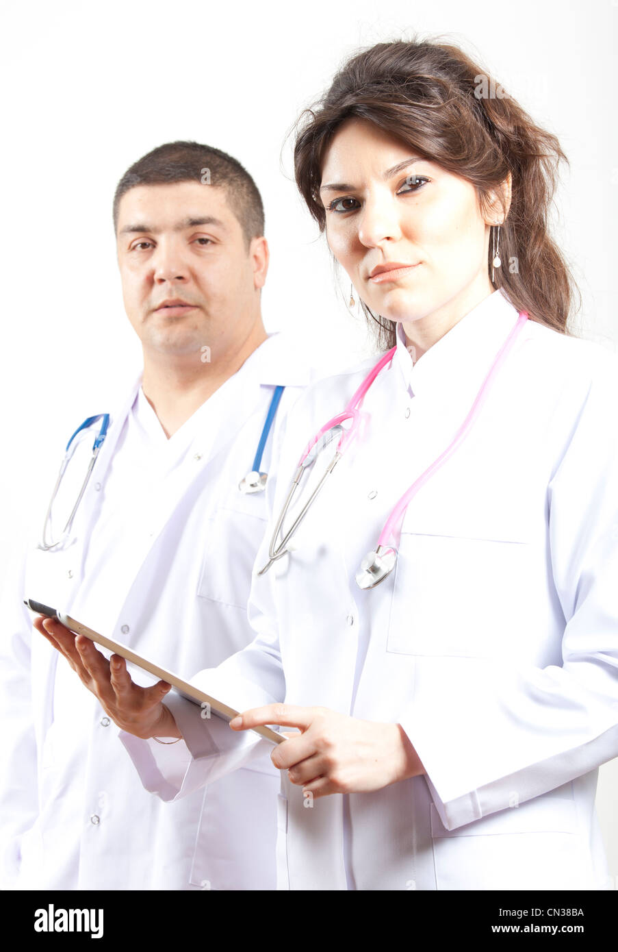 Medical doctors group. Isolated on white background Stock Photo - Alamy