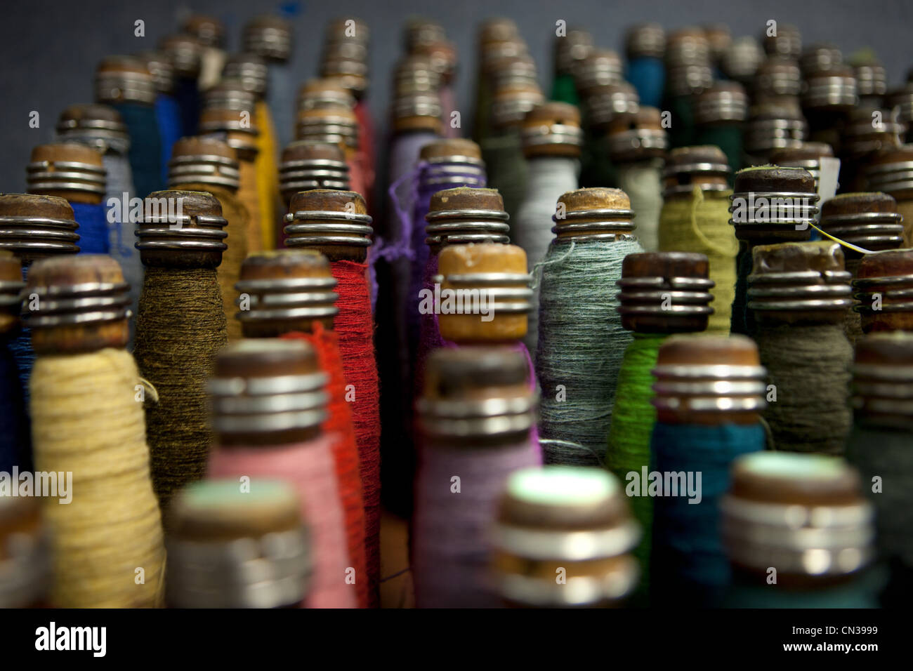 Spindles of wool Stock Photo - Alamy