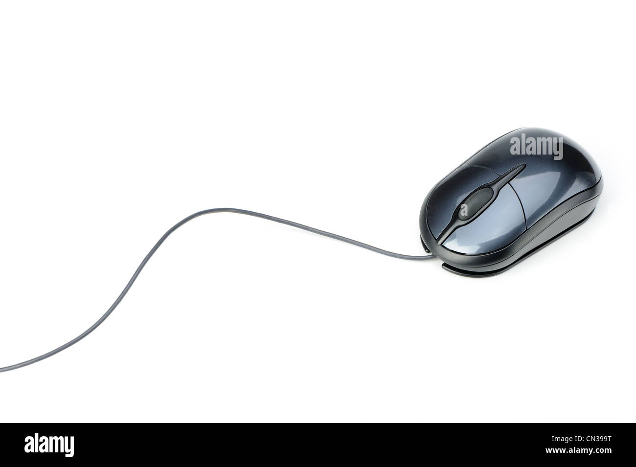 Mouse with a cord. Isolated on white background Stock Photo - Alamy