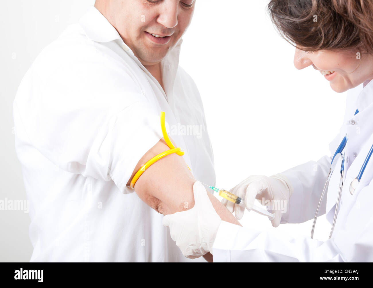 doctor hold an injection Stock Photo - Alamy