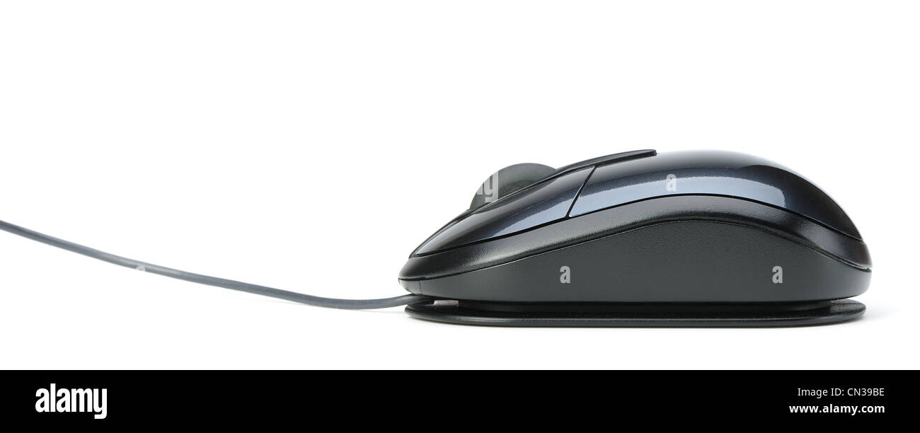 Mouse with a cord. Isolated on white background Stock Photo - Alamy