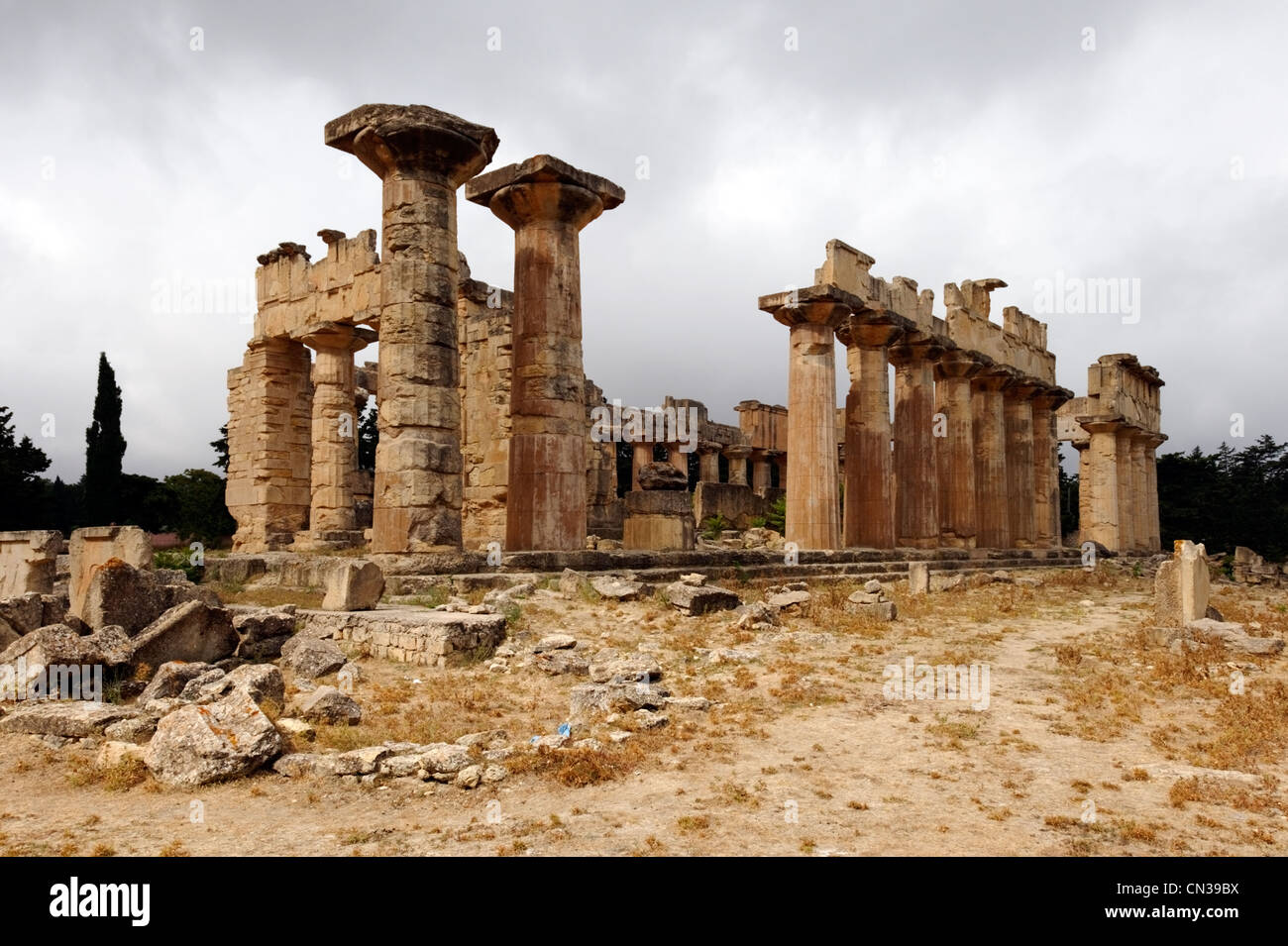 Cyrene. Libya. View of the front and North side of the Temple of Zeus ...