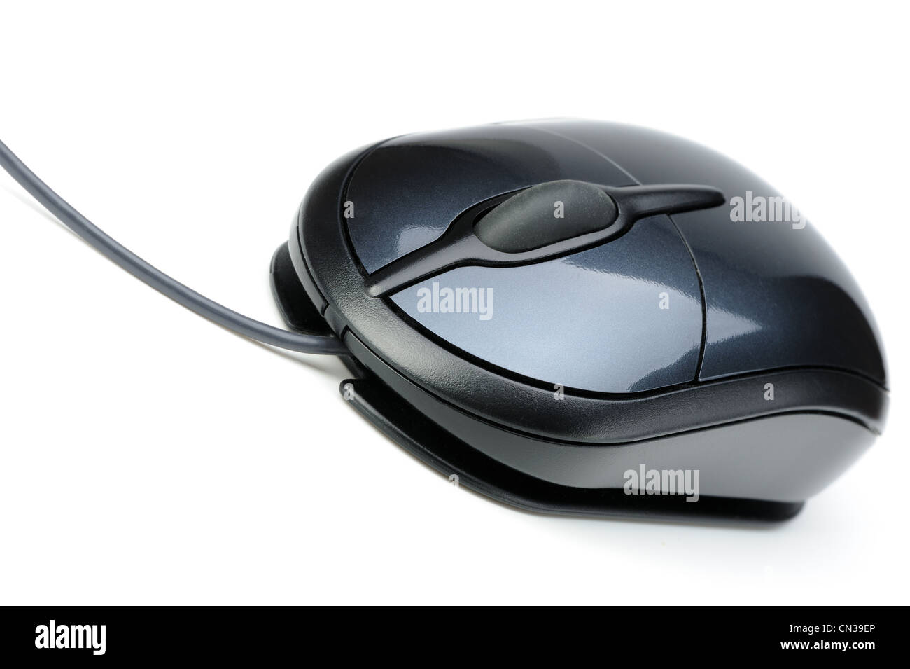 Mouse with a cord. Isolated on white background Stock Photo - Alamy