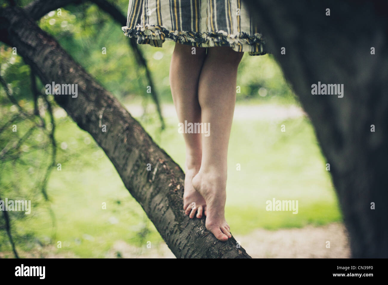Stand on tiptoe woman hi-res stock photography and images - Alamy