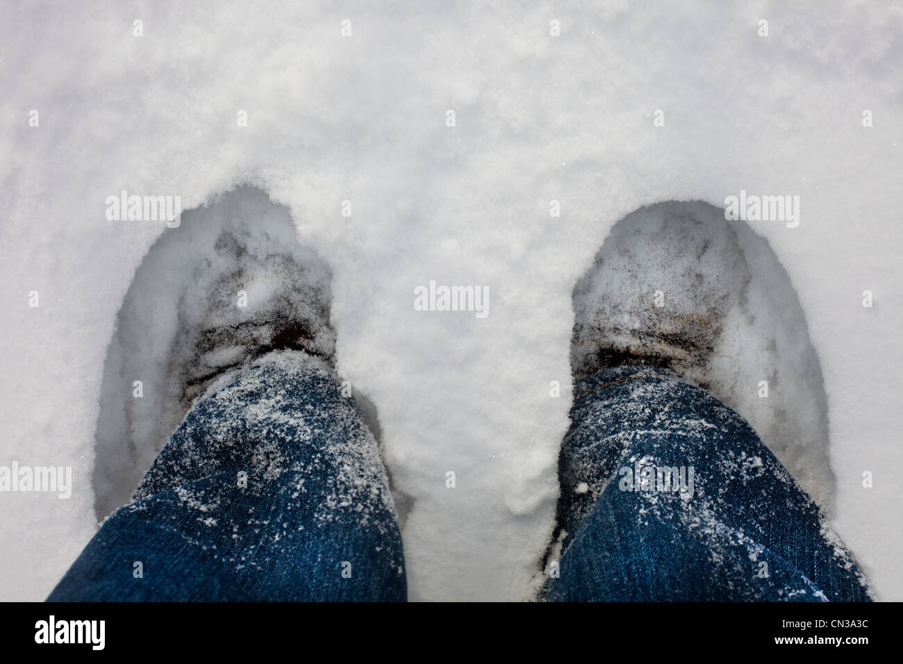 Feet deep in the snow Stock Photo - Alamy